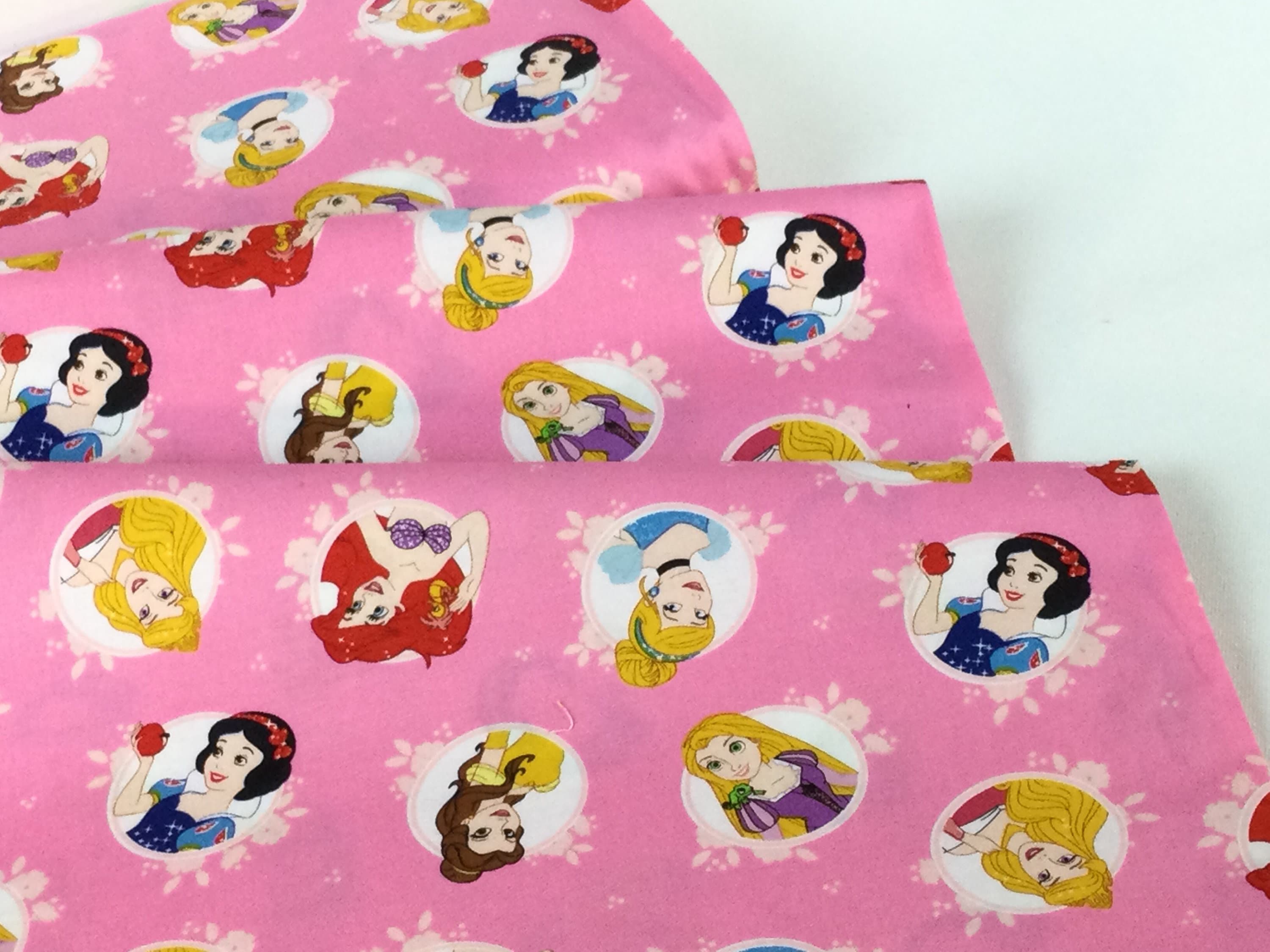 Disney Princesses in Circles Pink Fabric Forever Princess | Etsy