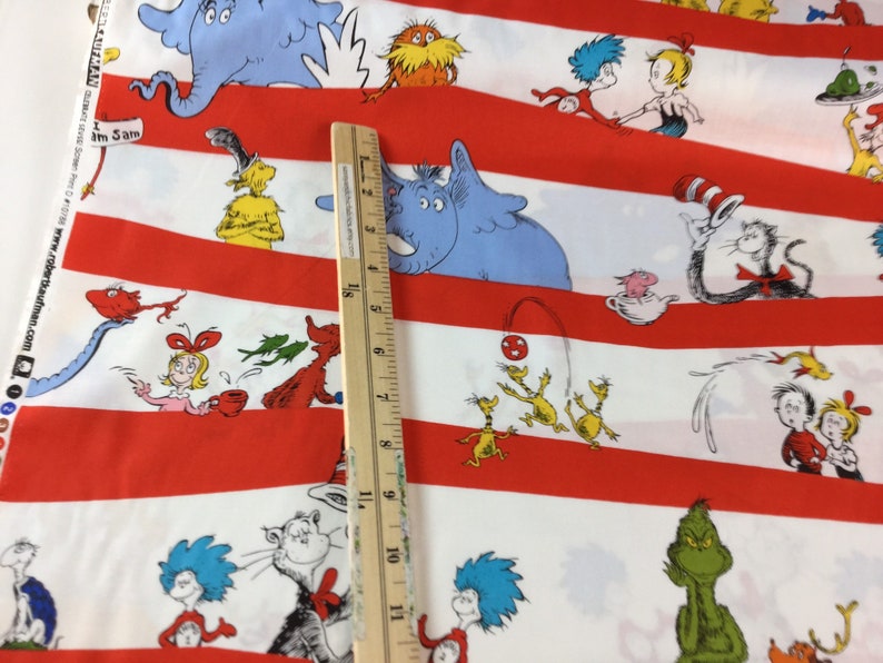 Celebrate Seuss! Character Stripe White Fabric ~ Dr Seuss Collection ...