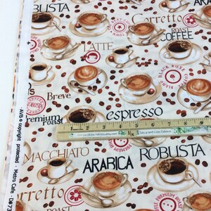 32"by44" Remnant Left ~ Coffee Espresso Fabric ~ Metro Cafe Collection ...