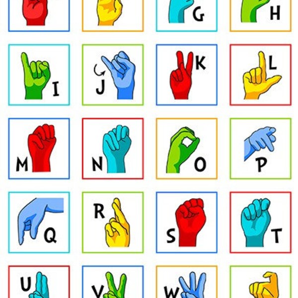 Sign Language Fabric - Etsy
