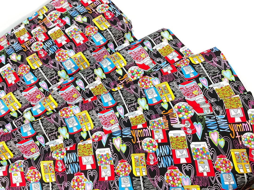Gumball Machine Black Fabric ~ Sugar Rush Collection for Timeless ...