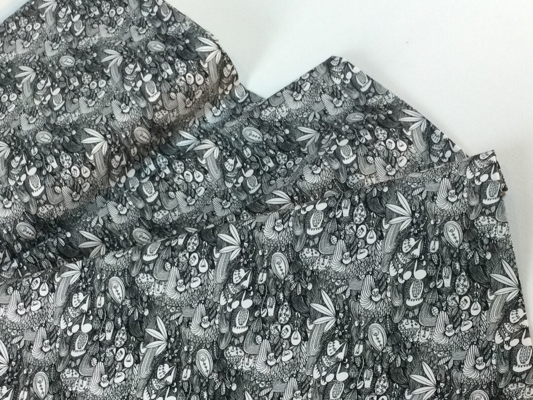 Midnight Flora Black on White 100% Quilting Cotton Fabric ~ Love the ...