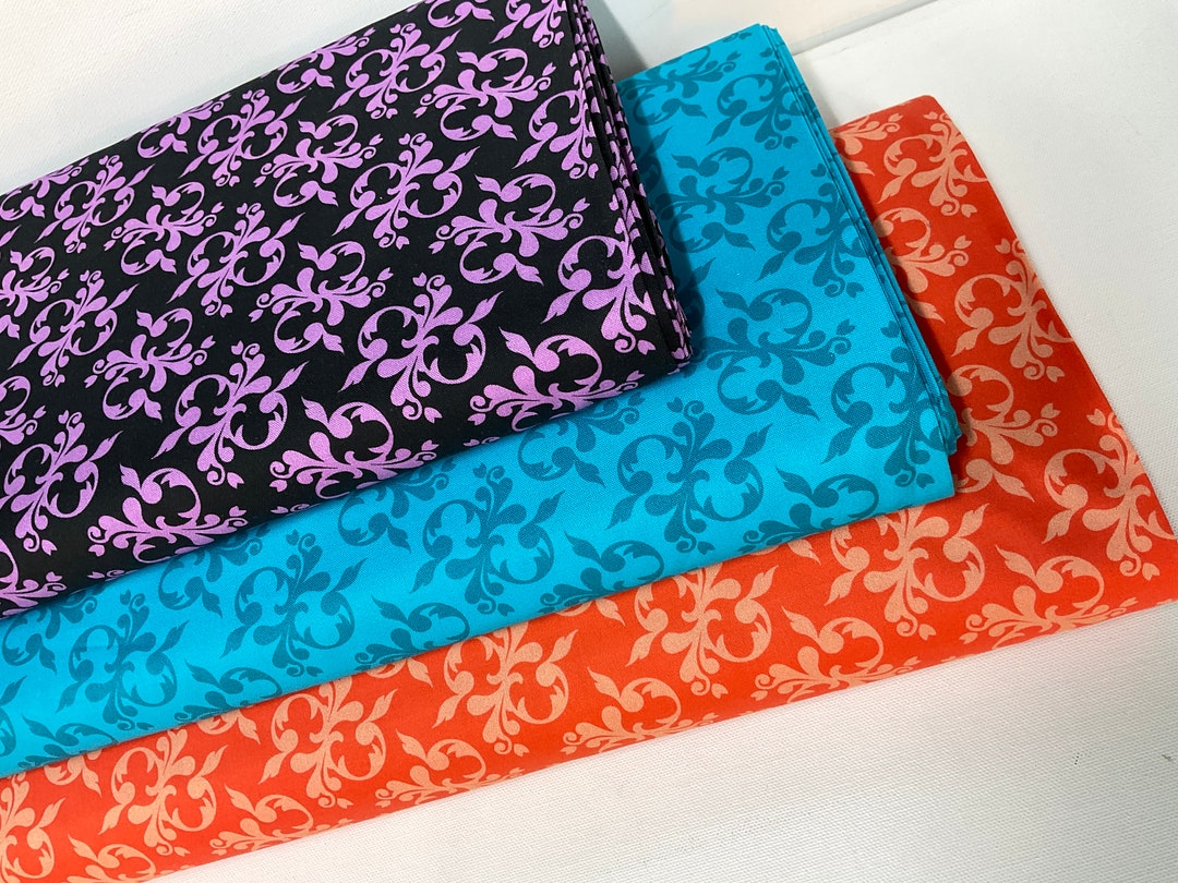 Steampunk Scroll 4 Colors: Green/black/blue/red 100% Cotton Fabric ...