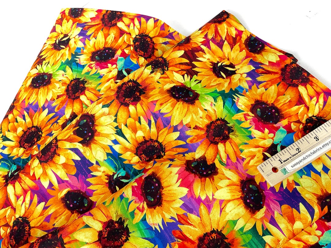 Packed Sunflowers Multi Color, 100% Cotton Fabric ~ Sundance Collection ...
