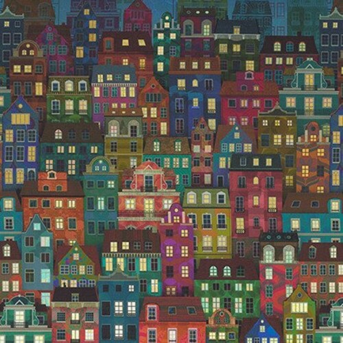 Happy Place Border Night Fabric Happy Place Collection by - Etsy