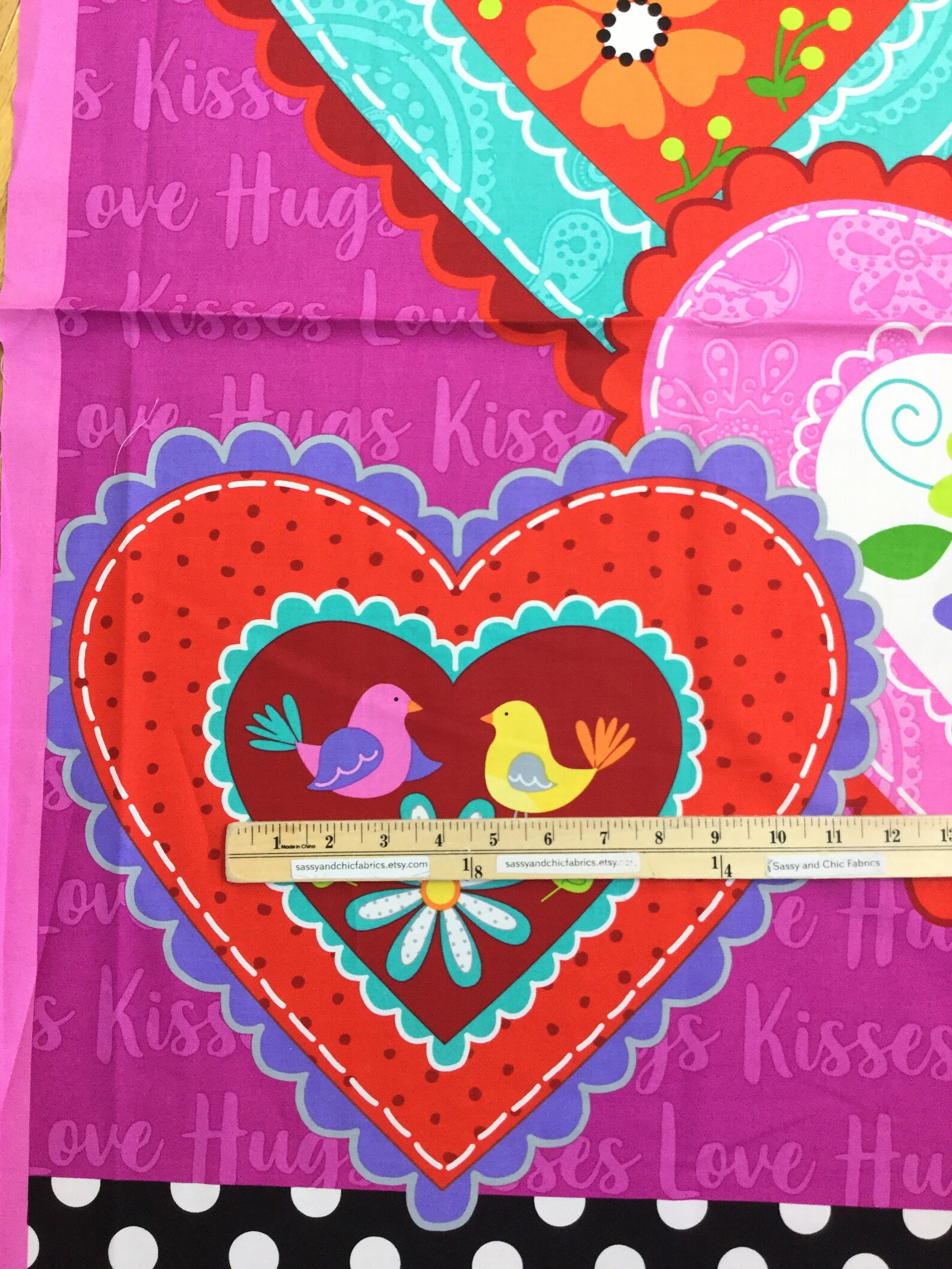 Heart Panel 30wide by 44 Tall Fabric Love is | Etsy