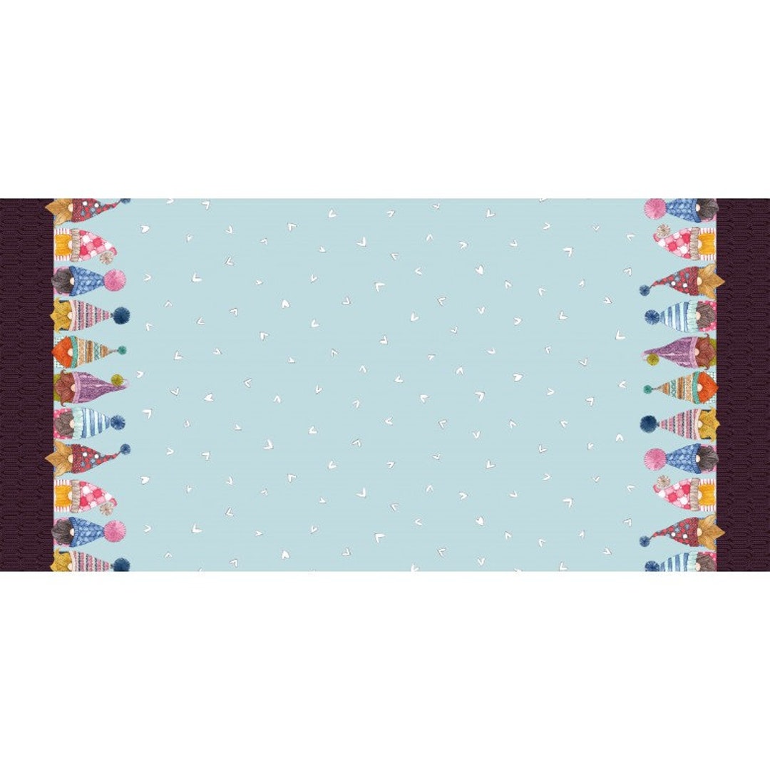 By the Yard Gnomes Border Blue Fabric Love You Gnome-atter What ...