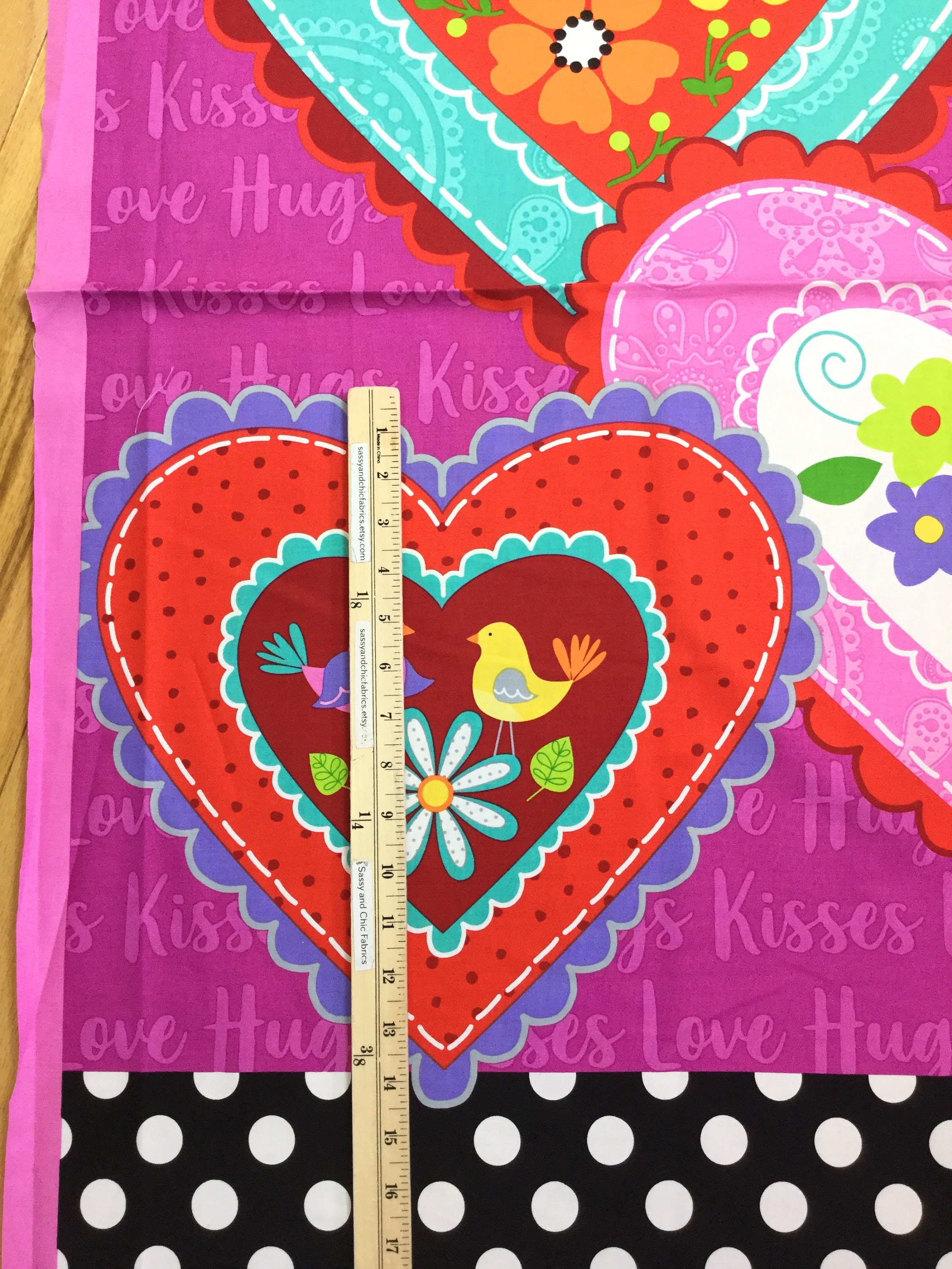 Heart Panel (30”wide by 44" Tall) Fabric ~ Love is Forever Collection ...