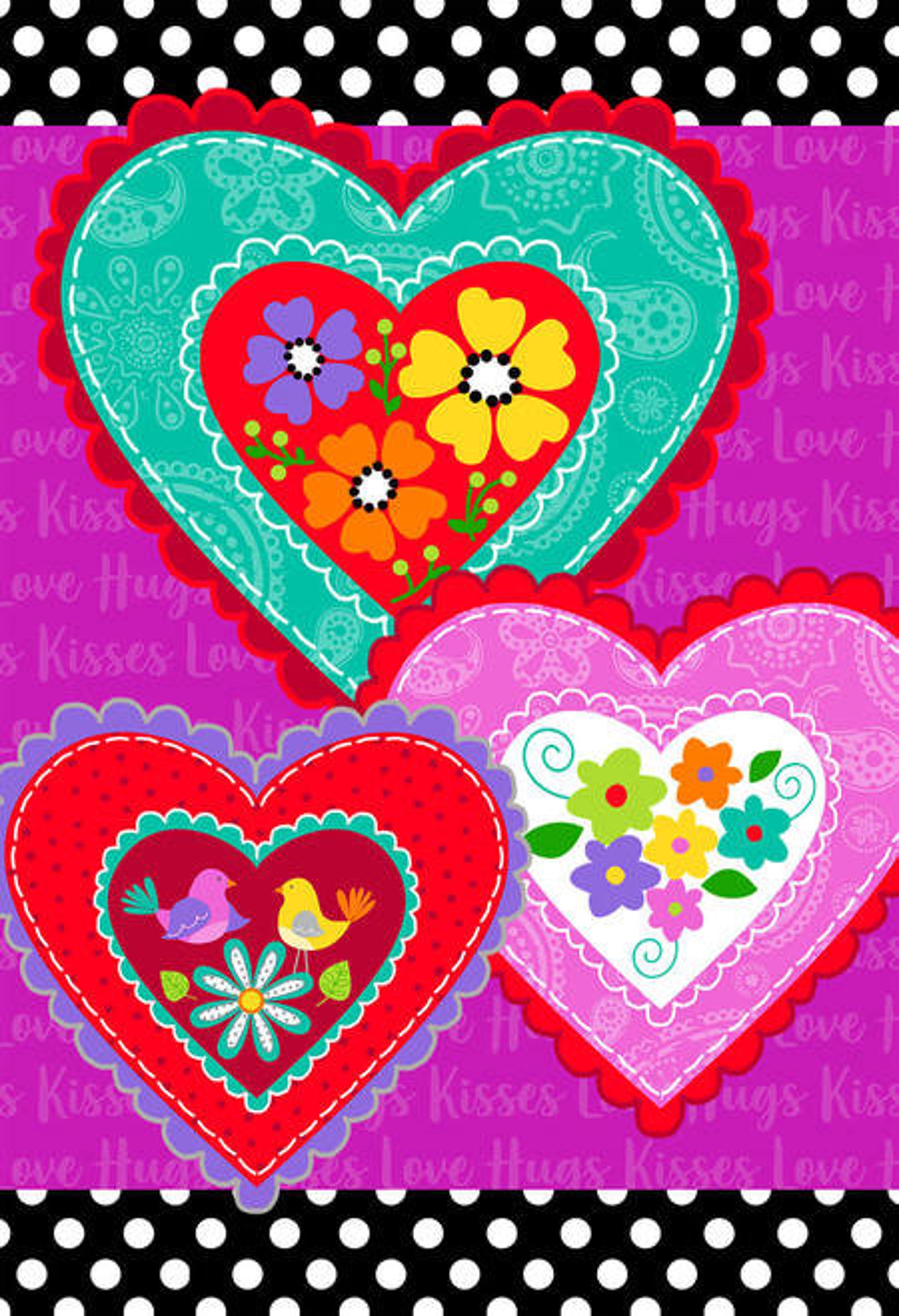 Heart Panel 30wide by 44 Tall Fabric Love is | Etsy