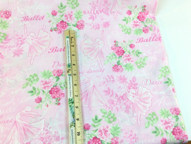 Ballet Theatre Pink Background 100% Cotton Fabric ~ Pearl Ballet ...