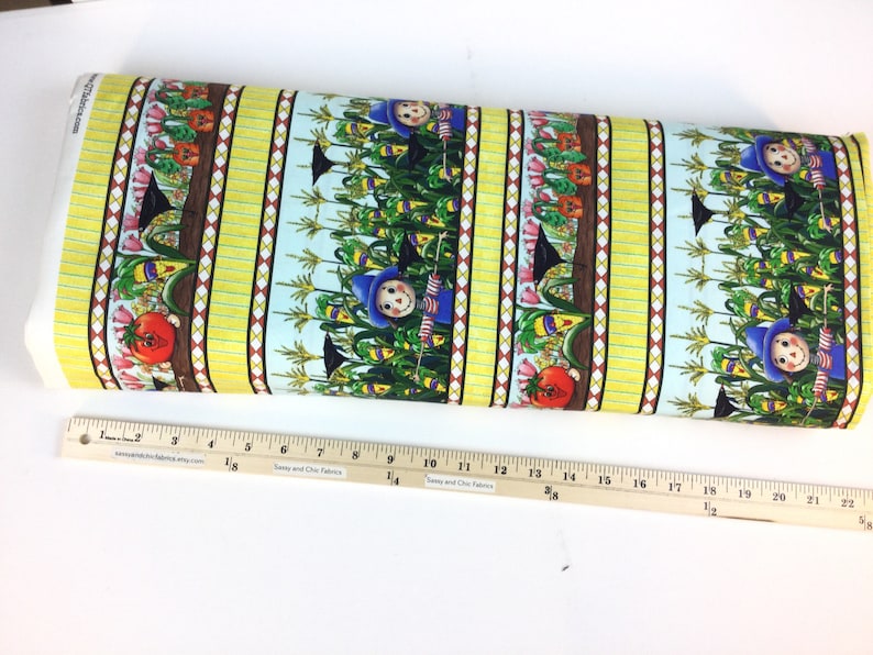 By the Yard ~ Veggie Stripe Multi Fabric ~ Vegetable Medley Collection ...