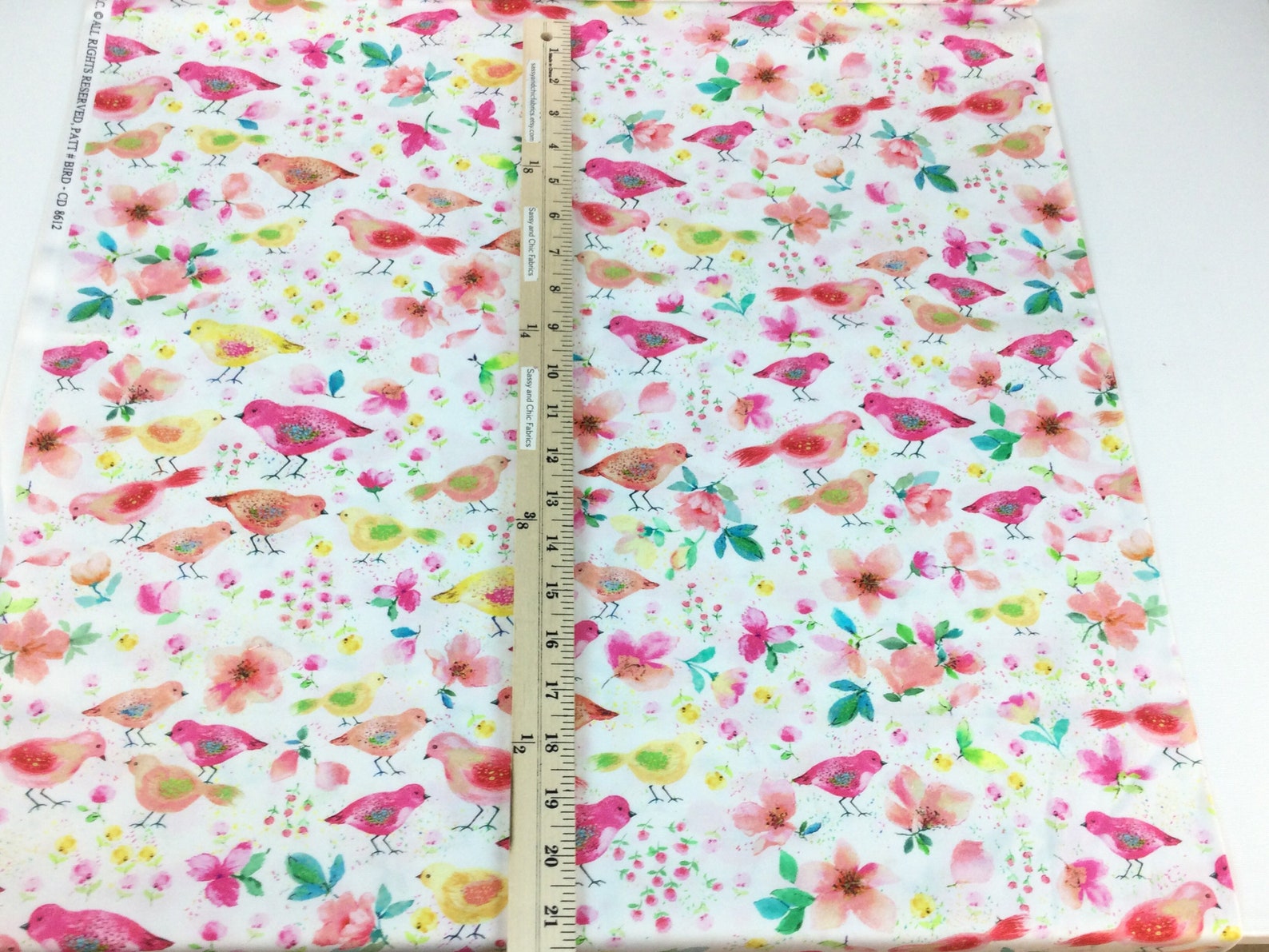 Watercolor Spring Song Birds White Fabric ~ Spring Song Collection From ...