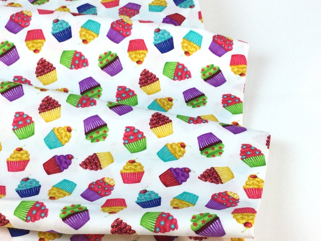 Cupcakes White Fabric ~ Party Line Collection From Blank Quilting ...