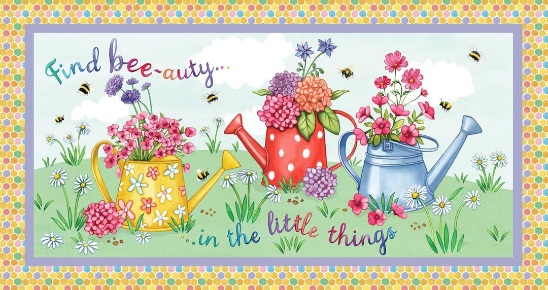 24” Honey Bee Panel, 100% Cotton Fabric ~ Meant to Bee Collection by ...