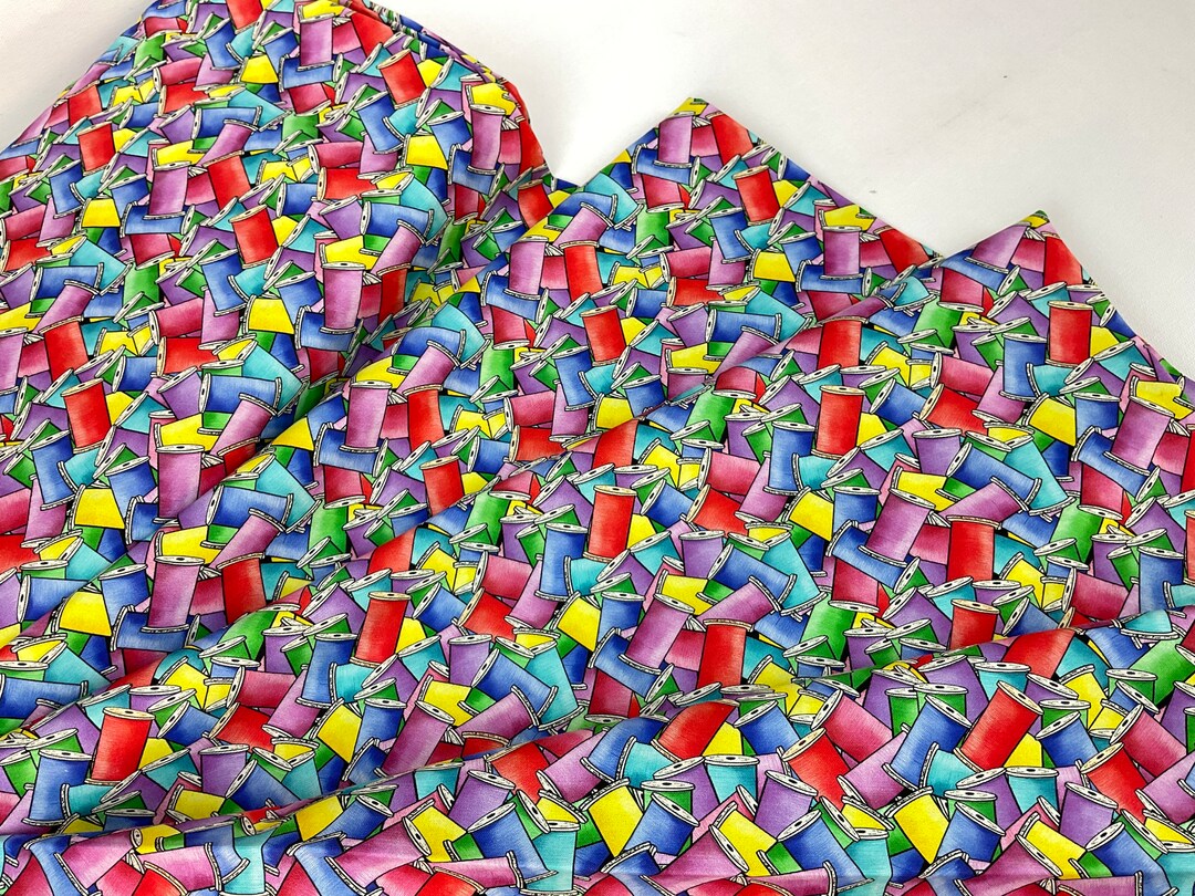 Packed Spools Multi 100% Cotton Fabric ~ Steampunk Stitchery by Desiree ...