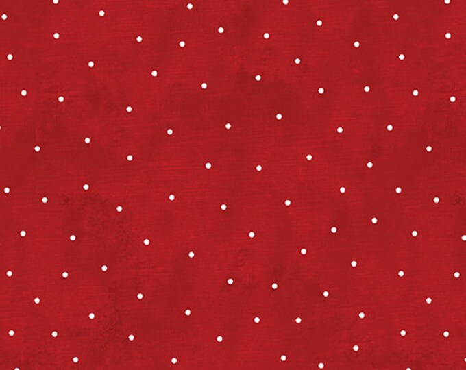 Chalkdot, Soft Pearl White Dots on Dark Red Background, 1005 Cotton ...