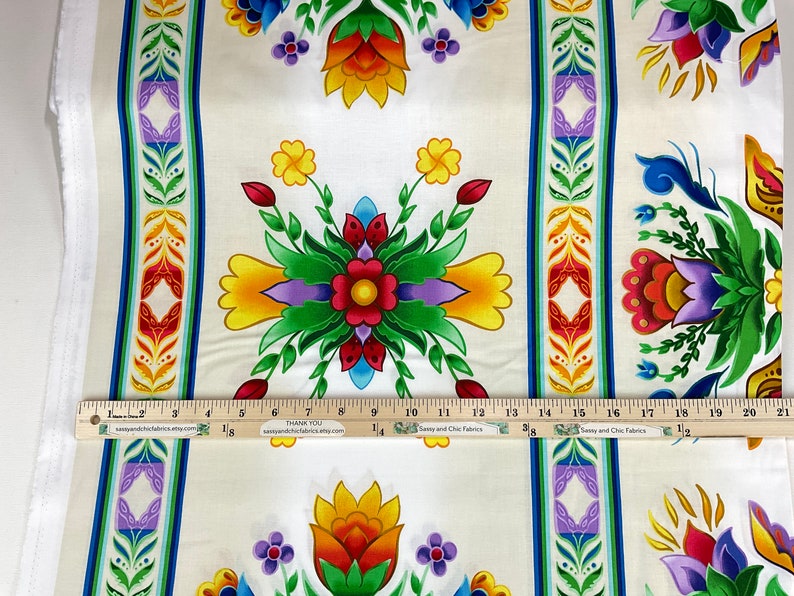 By 23” Panel, Regalia 4 Colors: Royal/cream/black/aqua 100% Cotton ...