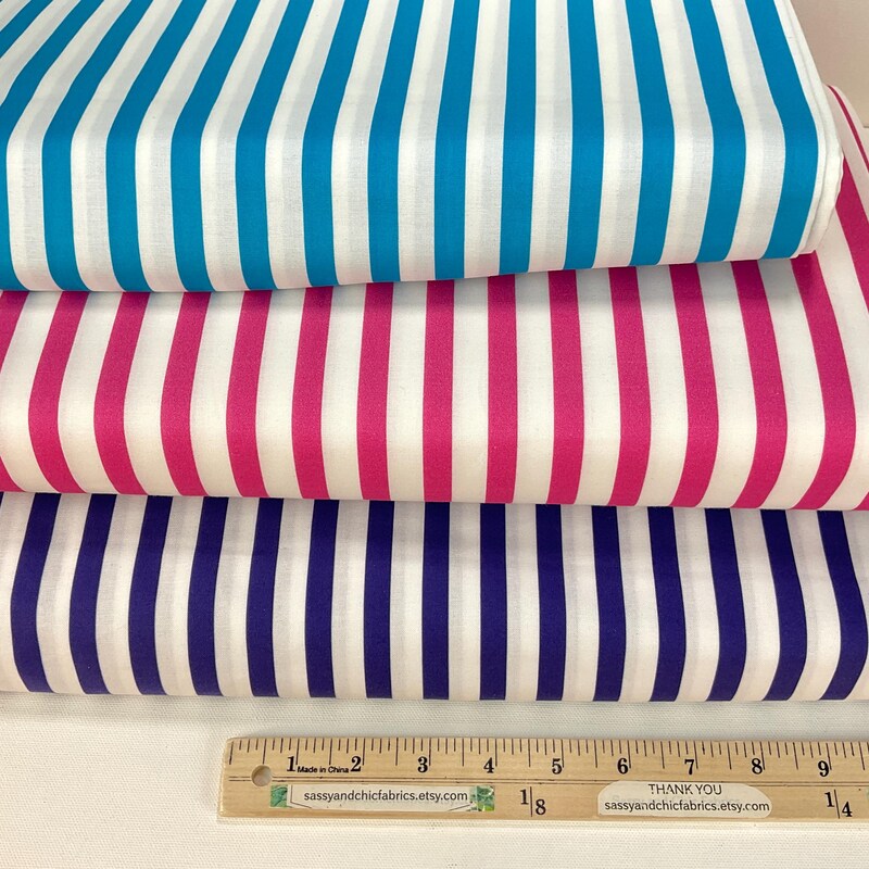 Aqua Striped Fabric - Etsy