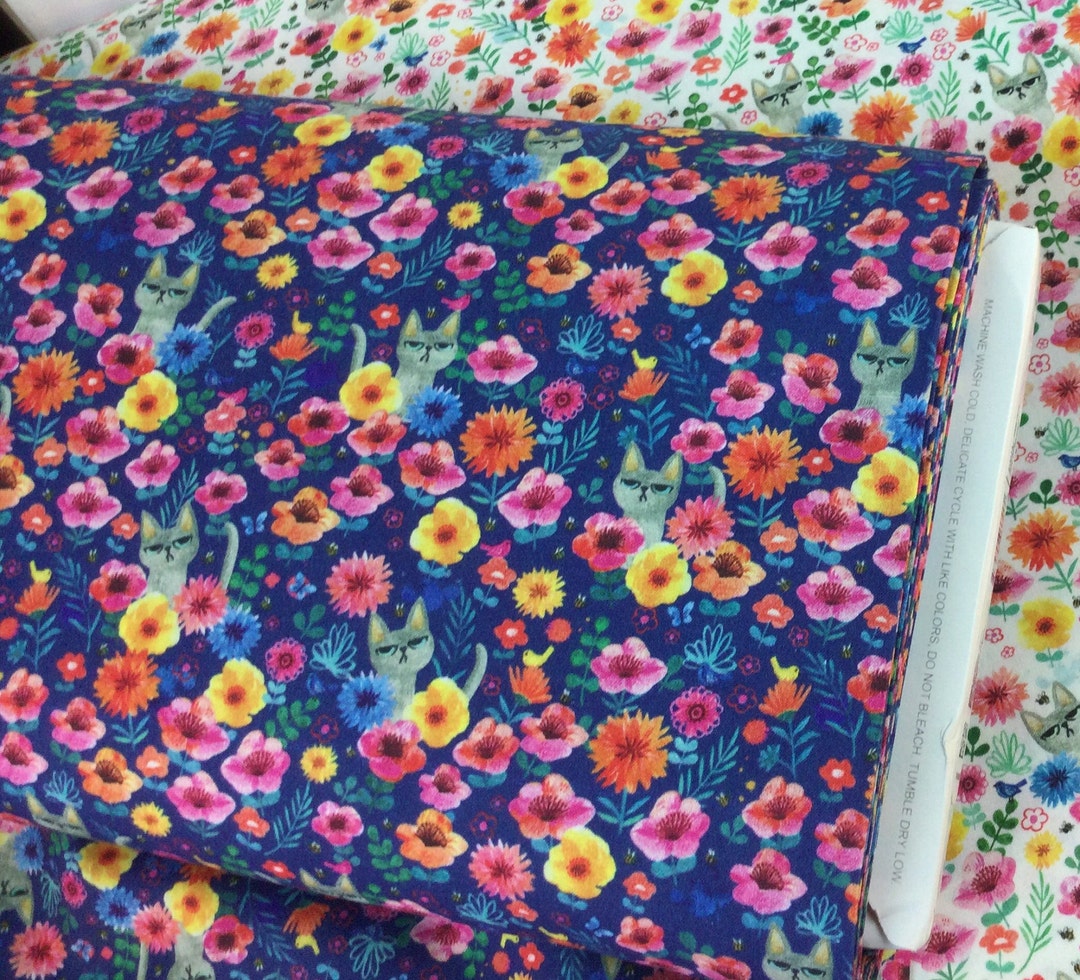 Where's Kitty? Royal Monaco Color Fabric ~ Catitude Collection for Dear ...