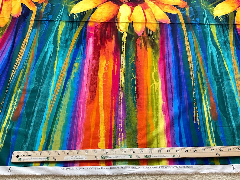 23” Sundance Sunflower Panel, 100% Cotton Fabric ~ Sundance Collection ...