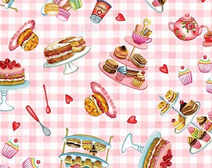 1/4 Yard Afternoon Tea Pink Cotton Fabric ~ Baked With Love Collection ...