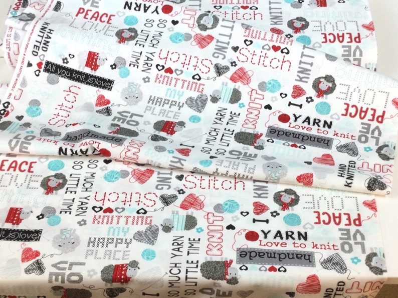 Hand Knitted Words White or Black Fabrics All You Knit is - Etsy