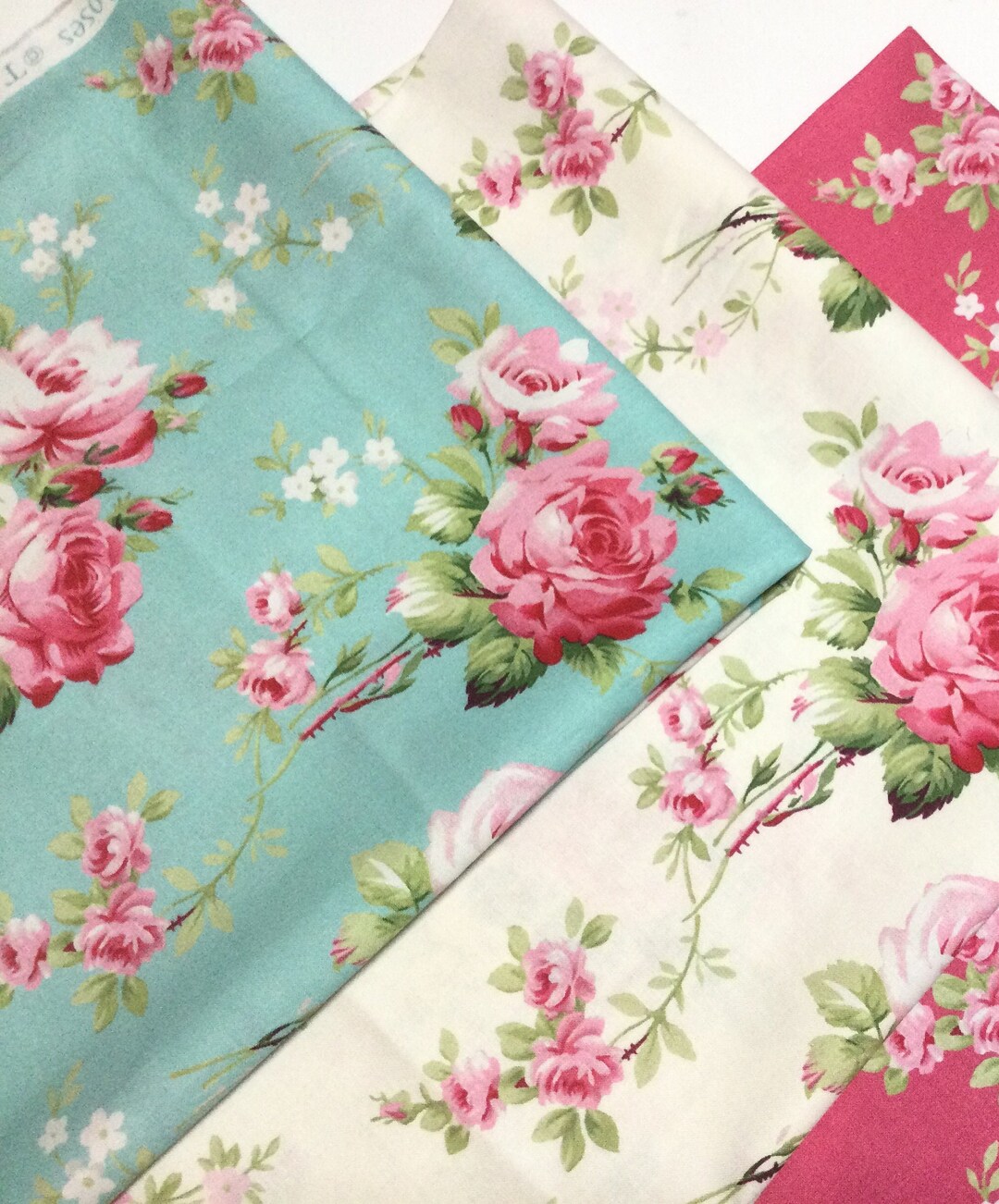 Barefoot Roses Aqua or Cream Fabrics ~ Barefoot Roses Collection From ...
