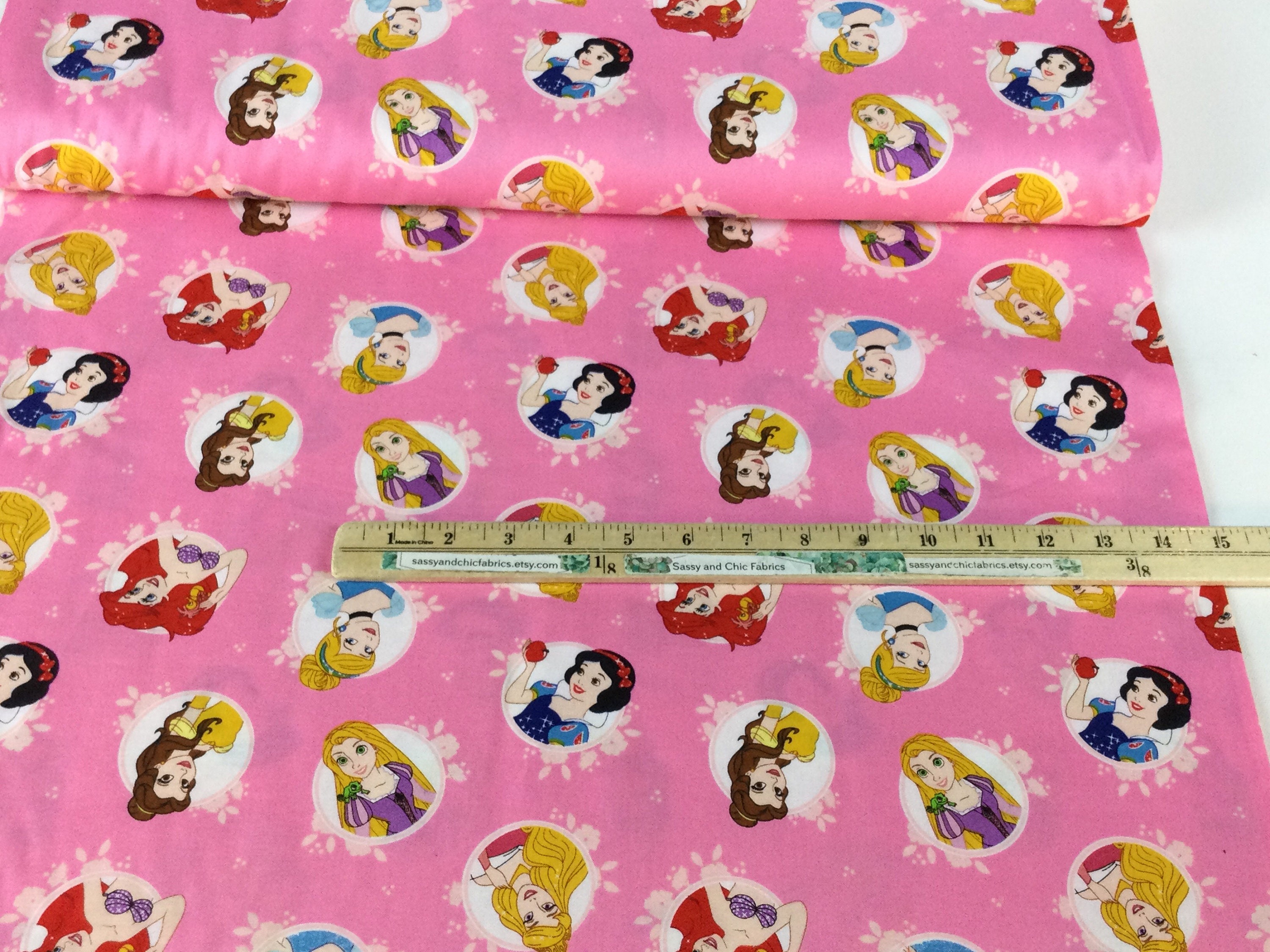 Disney Princesses in Circles Pink Fabric Forever Princess | Etsy