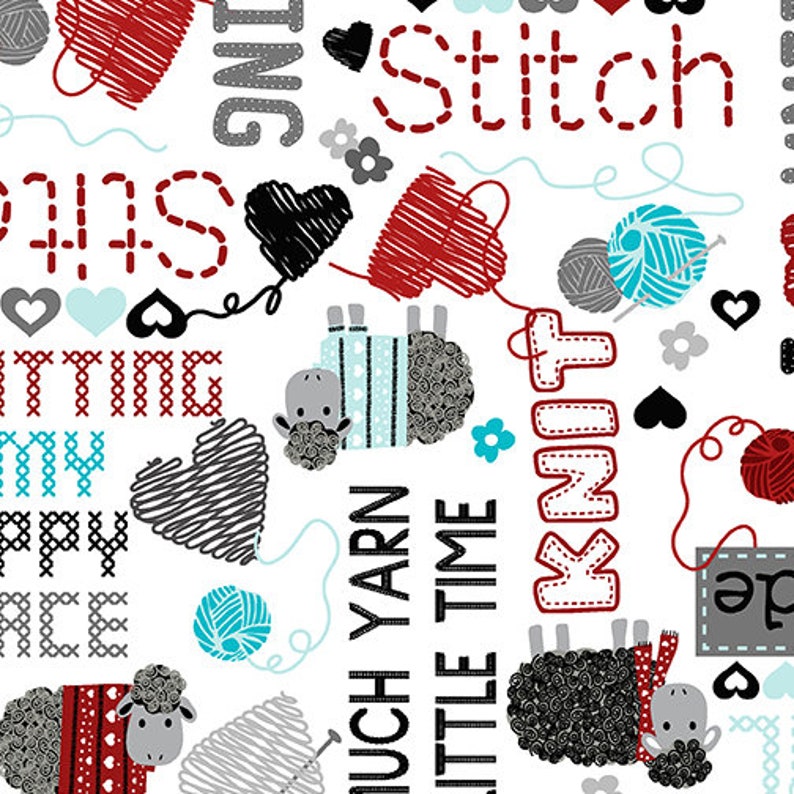 Hand Knitted Words White or Black Fabrics All You Knit is - Etsy