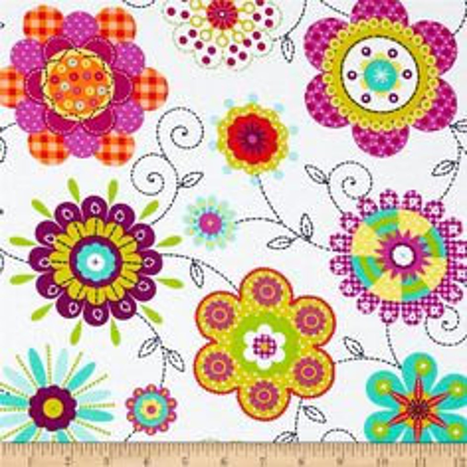 Peppy Petals White Fabric Michael Miller Collection 100% - Etsy