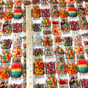 Colorful Candy Jars 100% Quilting Cotton Fabric in Sweet Color ~ Sweet ...