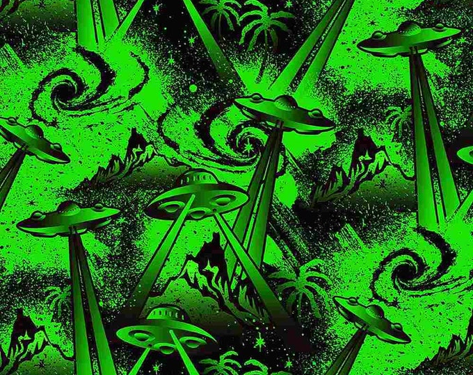 Space Invasion Green Fabric ~ Aliens Invasion, From Timeless Treasures ...