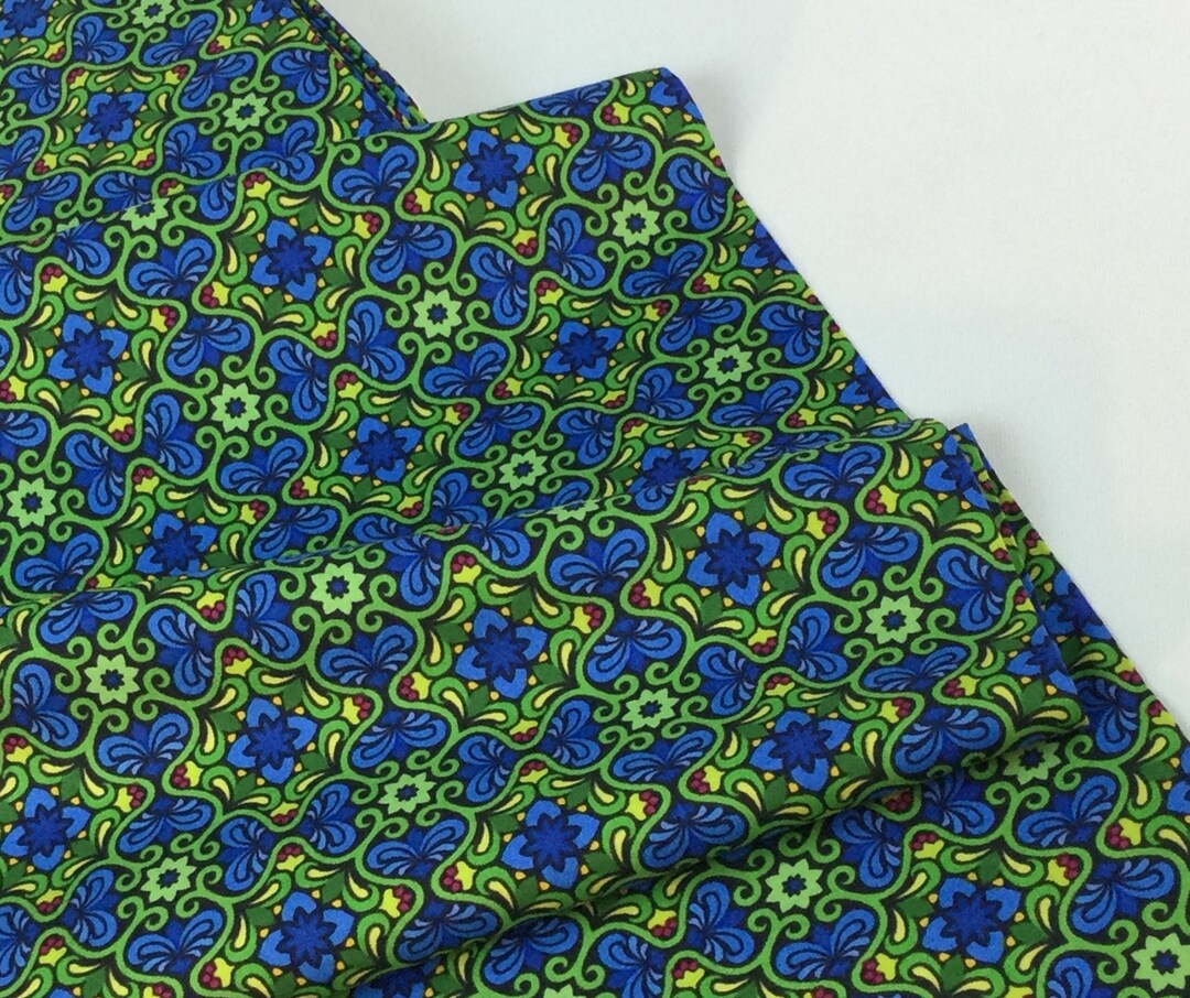 SALE by the Yard Filigree Indigo Fabric From Benartex Fabrics, 100% ...