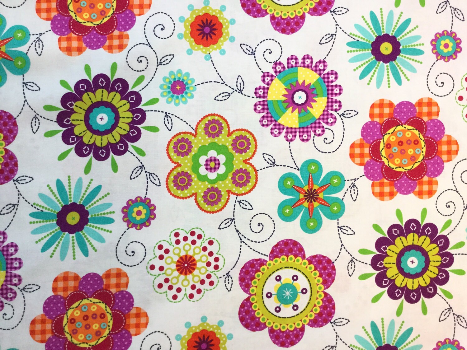 Peppy Petals White Fabric Michael Miller Collection 100% - Etsy