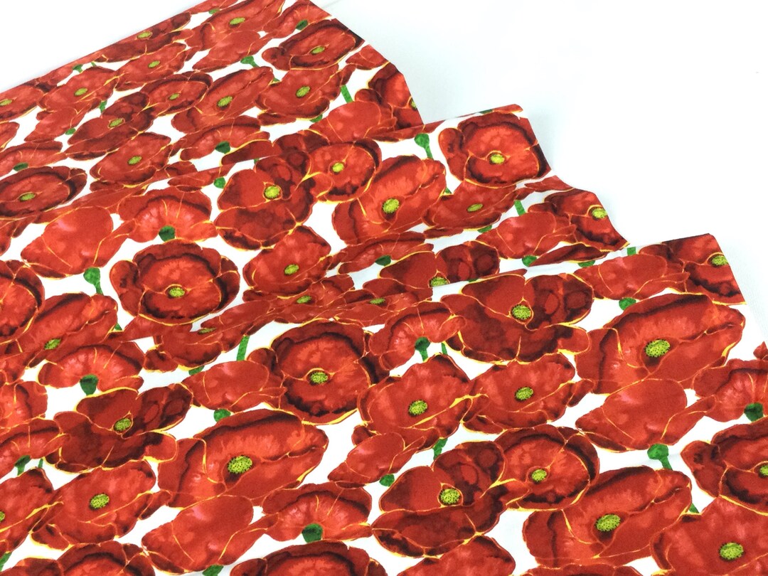 Small Packed Poppy Allover Fabric ~ Poppy Days Collection by Alexa Kate ...