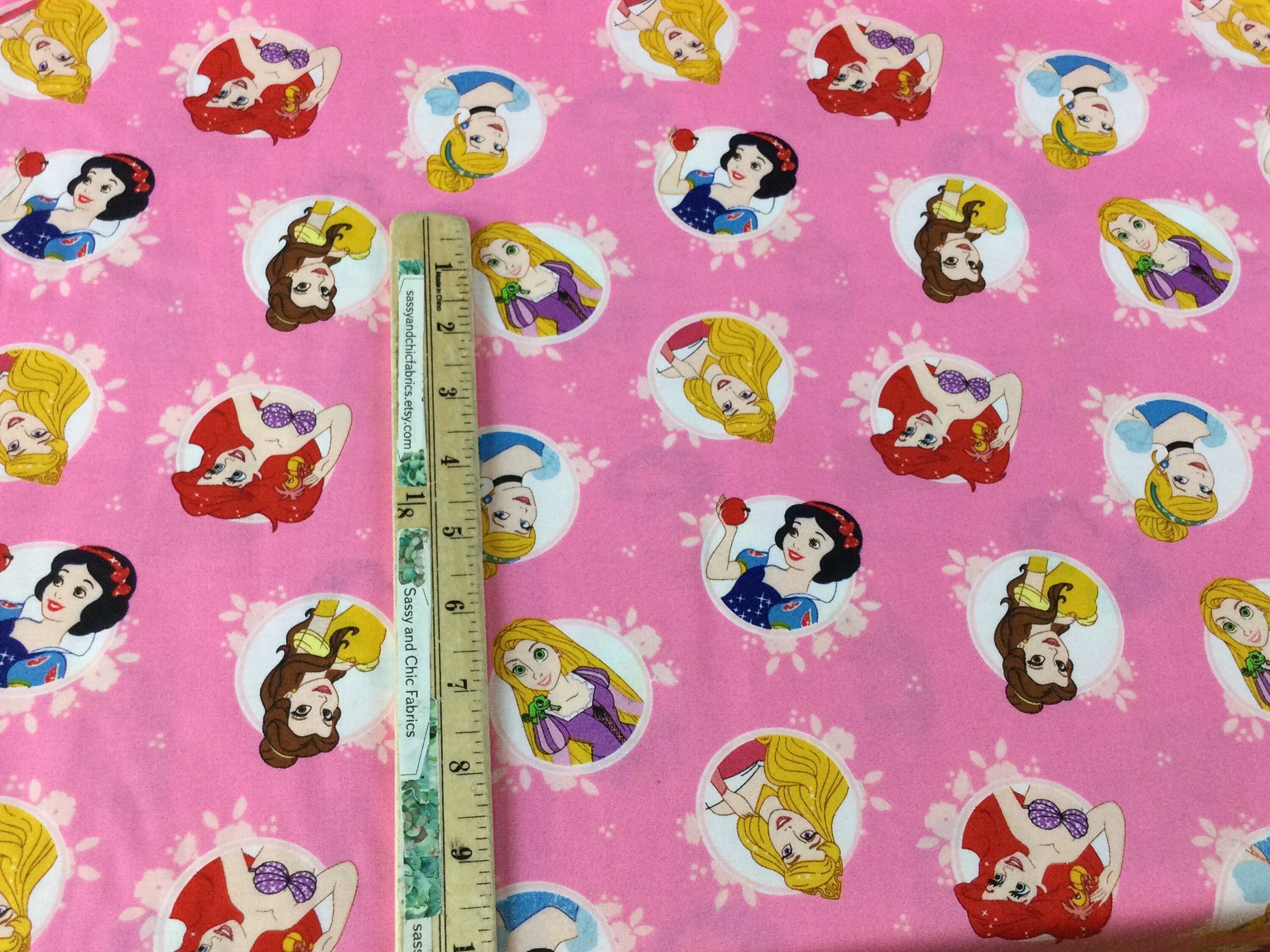 Disney Princesses in Circles Pink Fabric Forever Princess | Etsy