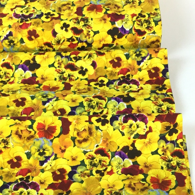 Pansies Fabric - Etsy