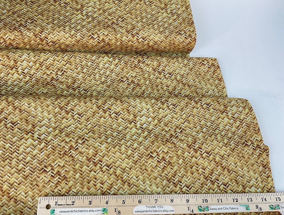 Basket Weave Print Neutral Color, 100% Cotton Quilting Fabric ~ Cider ...