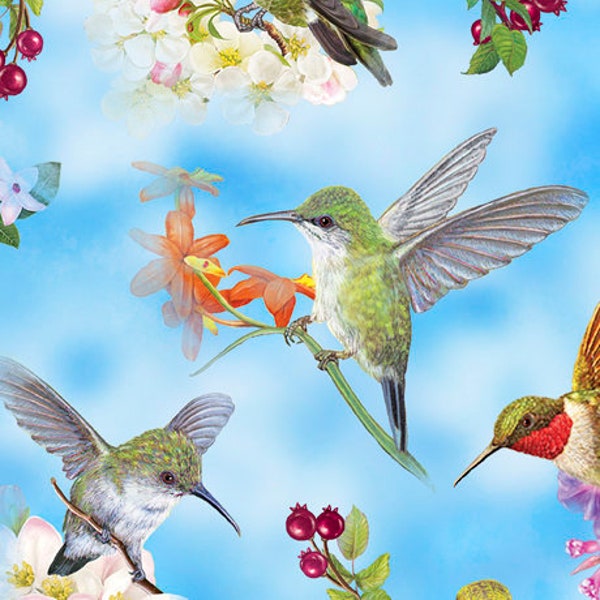 Hummingbird Fabric - Etsy