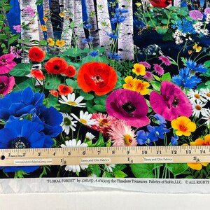 23" Bright Forest Panel Fabric ~ Floral Forest Collection by Chong-a ...