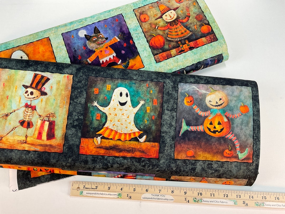 36" Halloween Picture Patch Panel, 2 Colors: Charcoal or Sage, 100% ...