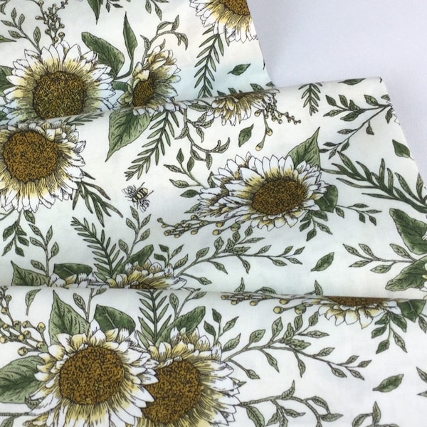 Sunflower Cotton Fabric - Etsy
