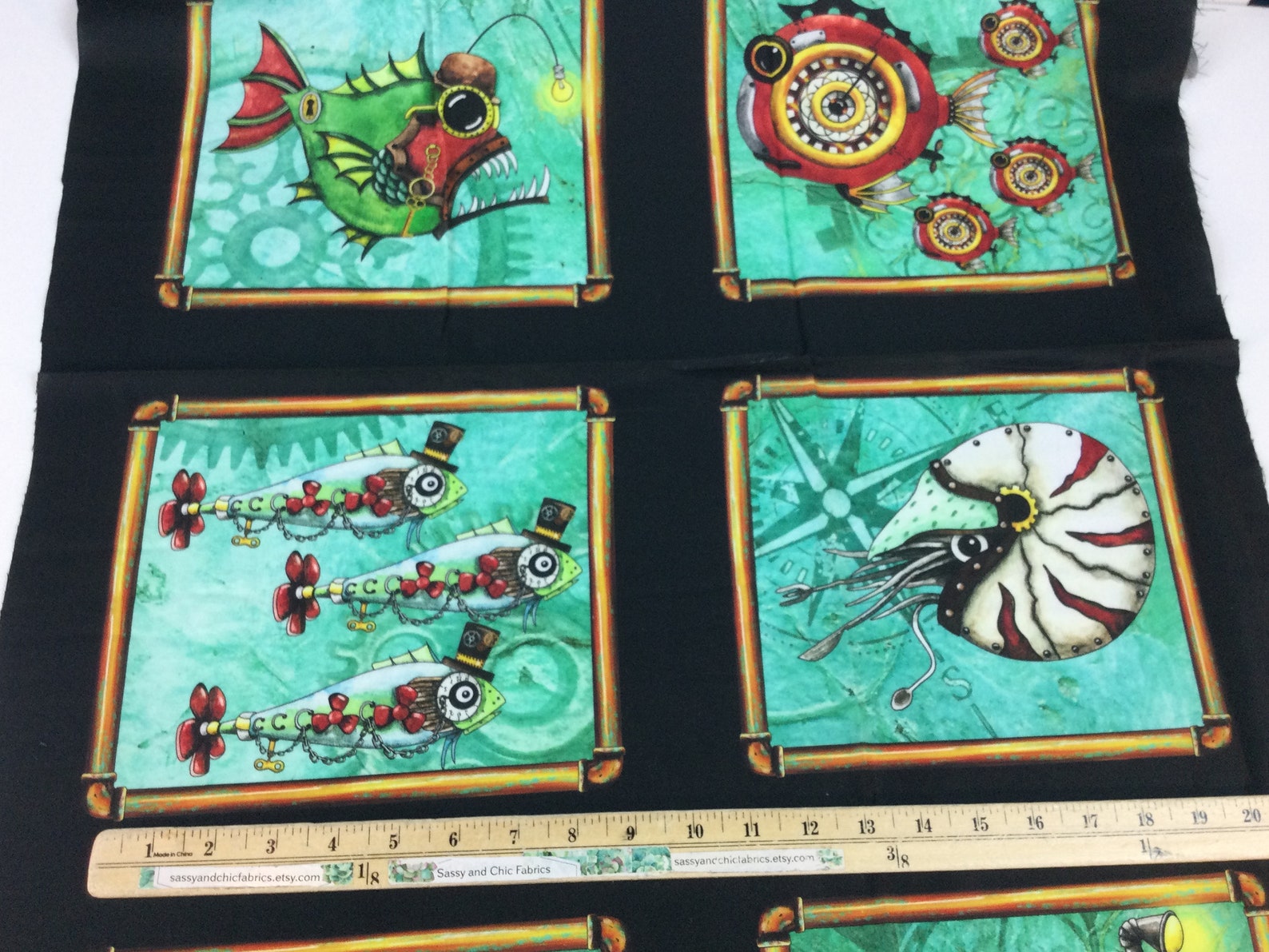 Aquatic Steampunk Picture Patch Panel 23by44 | Etsy