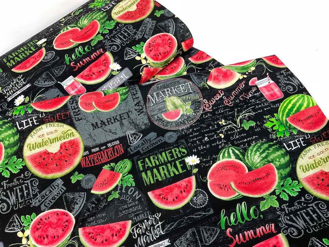 Watermelon Chalkboard Black Fabric ~ Watermelon Party Collection From ...