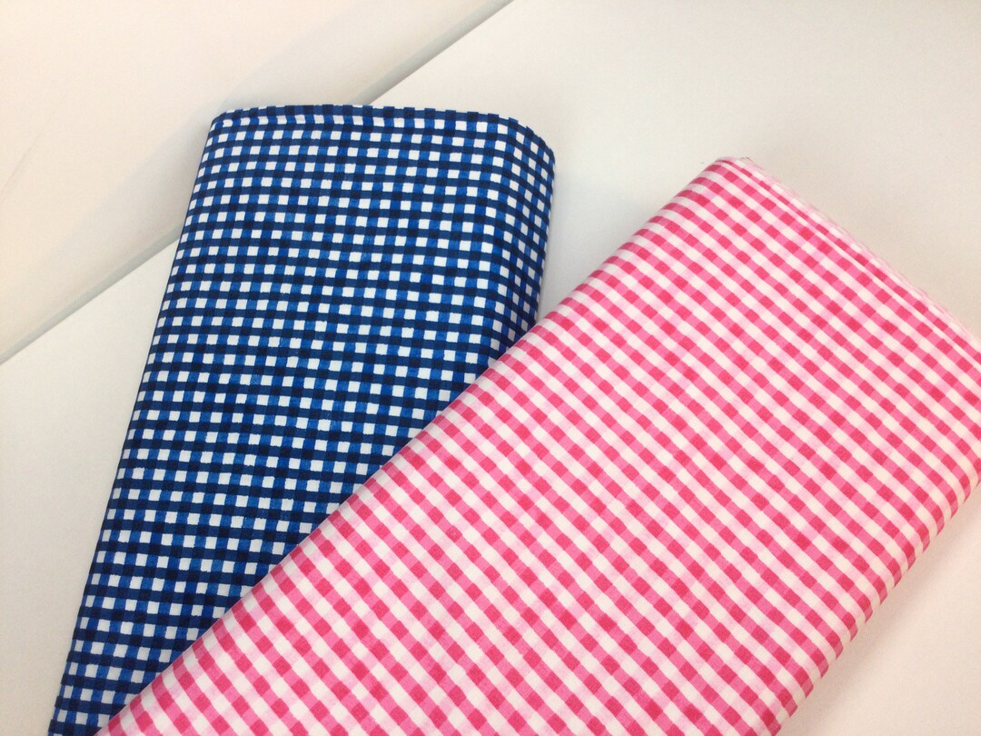 Gingham 2 Colors: Pink or Blue, 100% Cotton Fabrics ~ State Fair ...