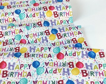Happy Birthday Fabric | Etsy