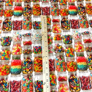Colorful Candy Jars 100% Quilting Cotton Fabric in Sweet Color ~ Sweet ...