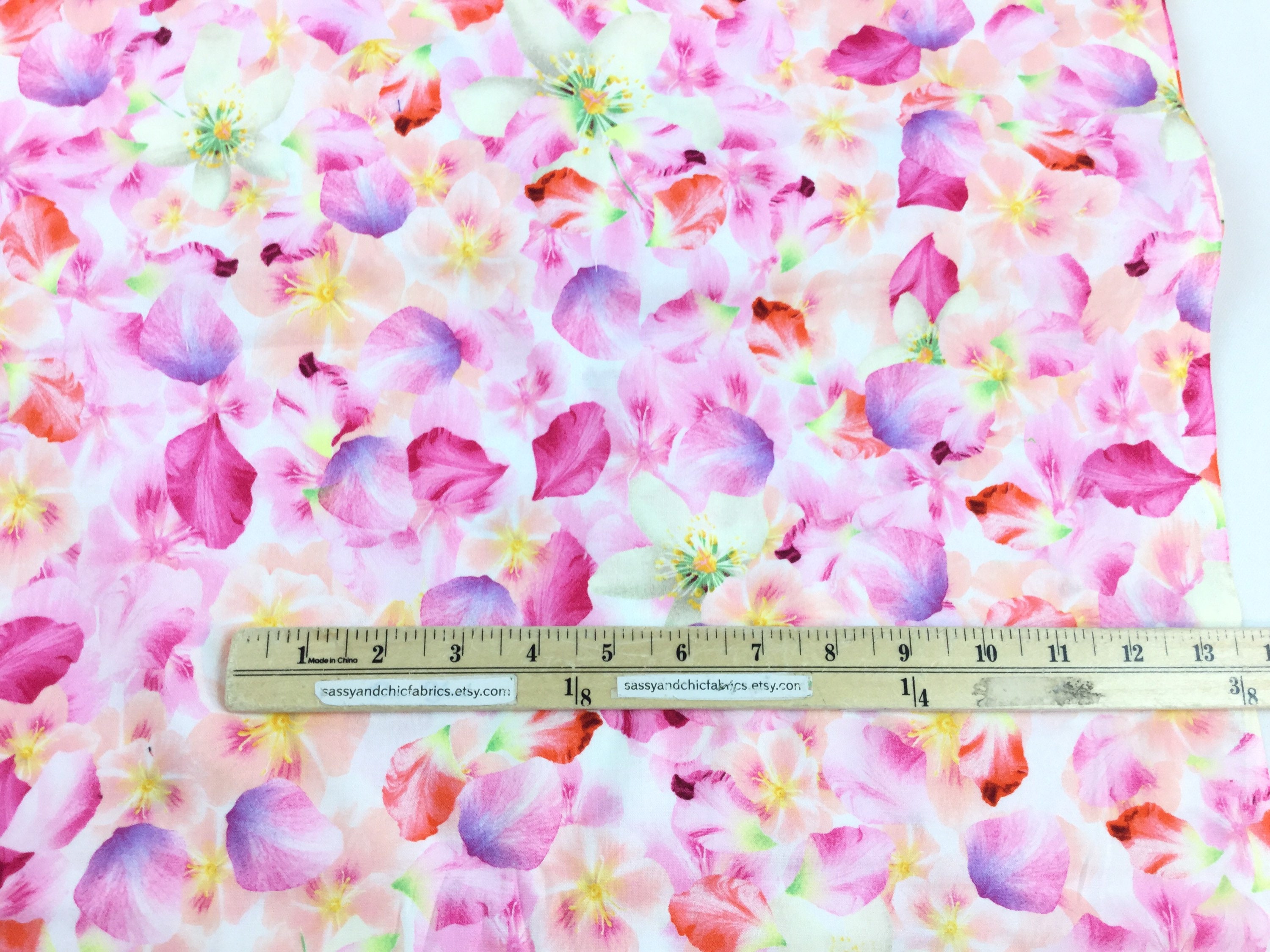 Soft Petals Pink Color Michael Miller Summer Floral - Etsy