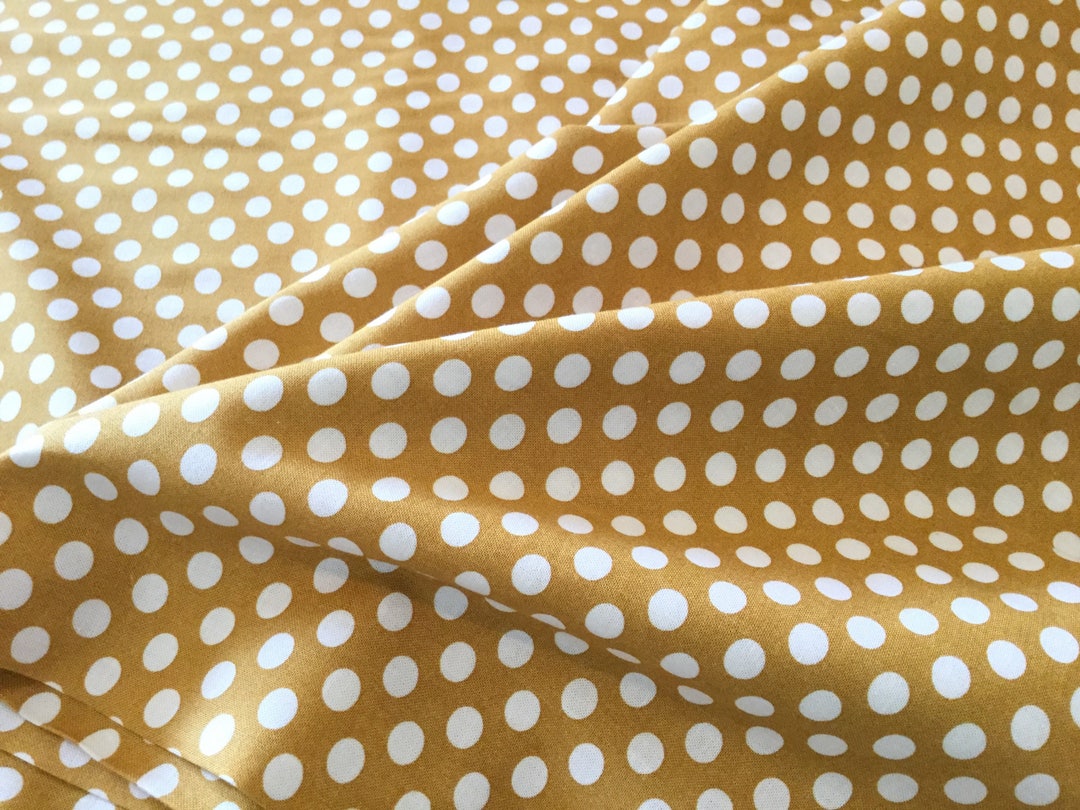 Spot on Medium Dot Camel/ White Polka Dot Fabric ~ From Robert Kaufman ...
