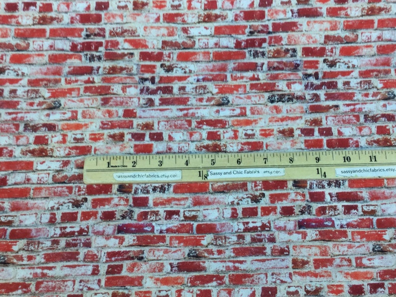 Red Brick Wall Fabric ~ Imaginings Collection for Robert Kaufman ...